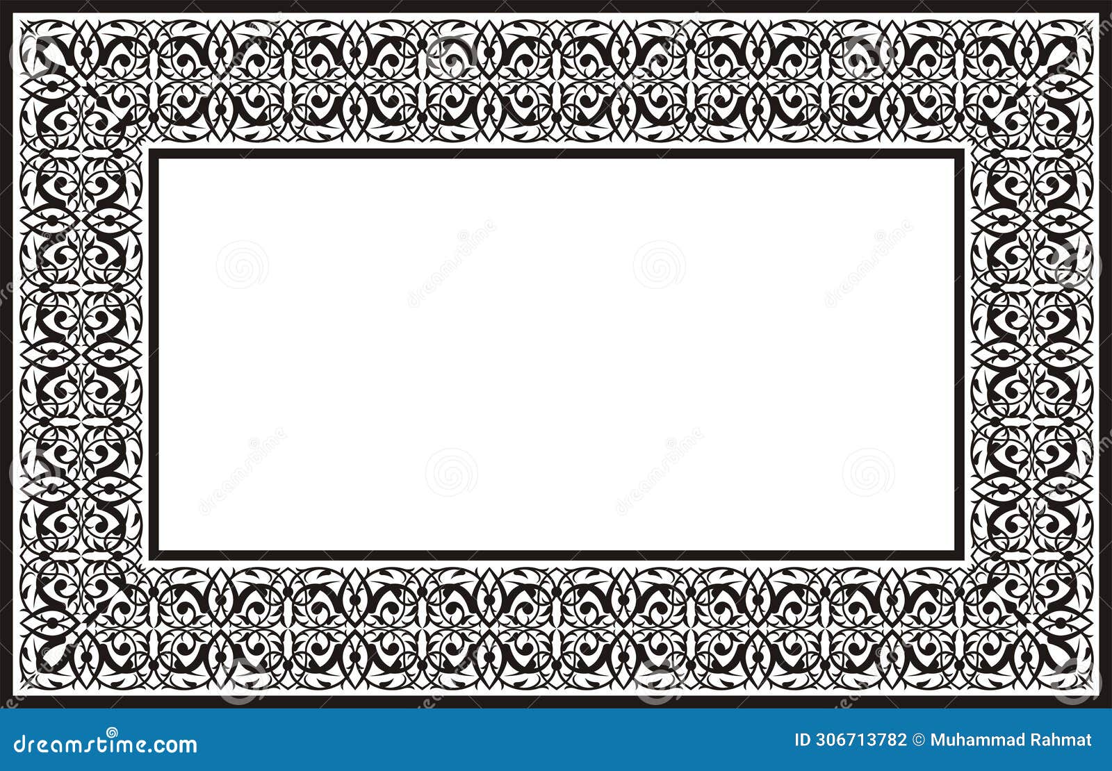 Nice Frame Ornament Pattern Black and White Stock Vector - Illustration ...