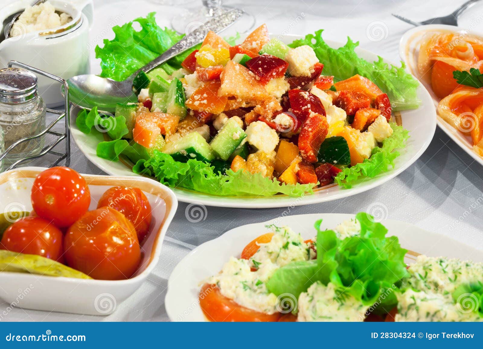 Nice fresh salad stock photo. Image of onion, food, horizontal - 28304324
