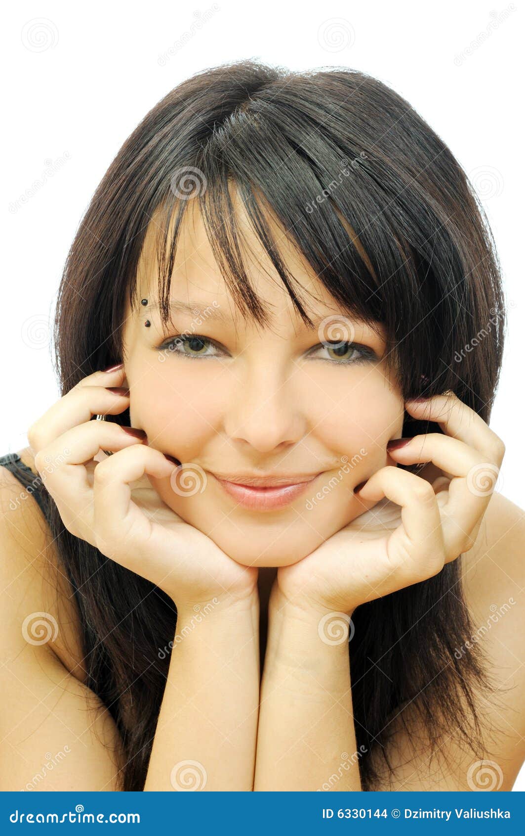 Nice Fresh Smiling Brunette Stock Photo - Image of lips, girl: 6330144