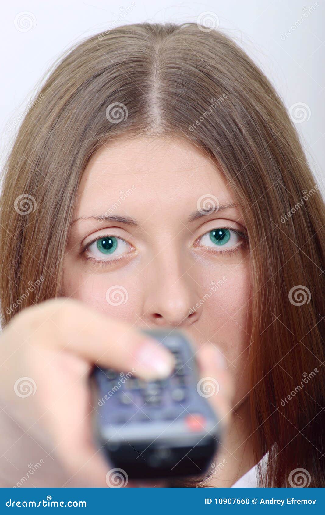 The Nice Girl with a Control Panel Stock Photo - Image of closeup ...