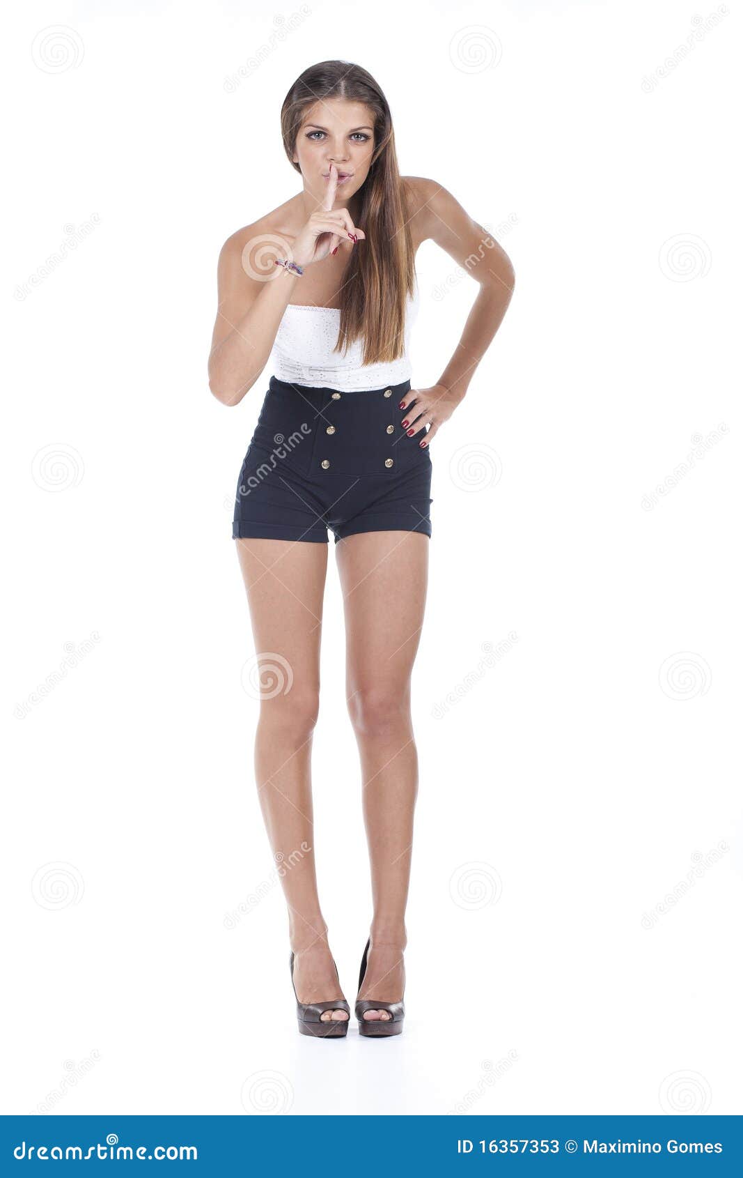 A nice girl doing hush stock image. Image of model, portrait - 16357353