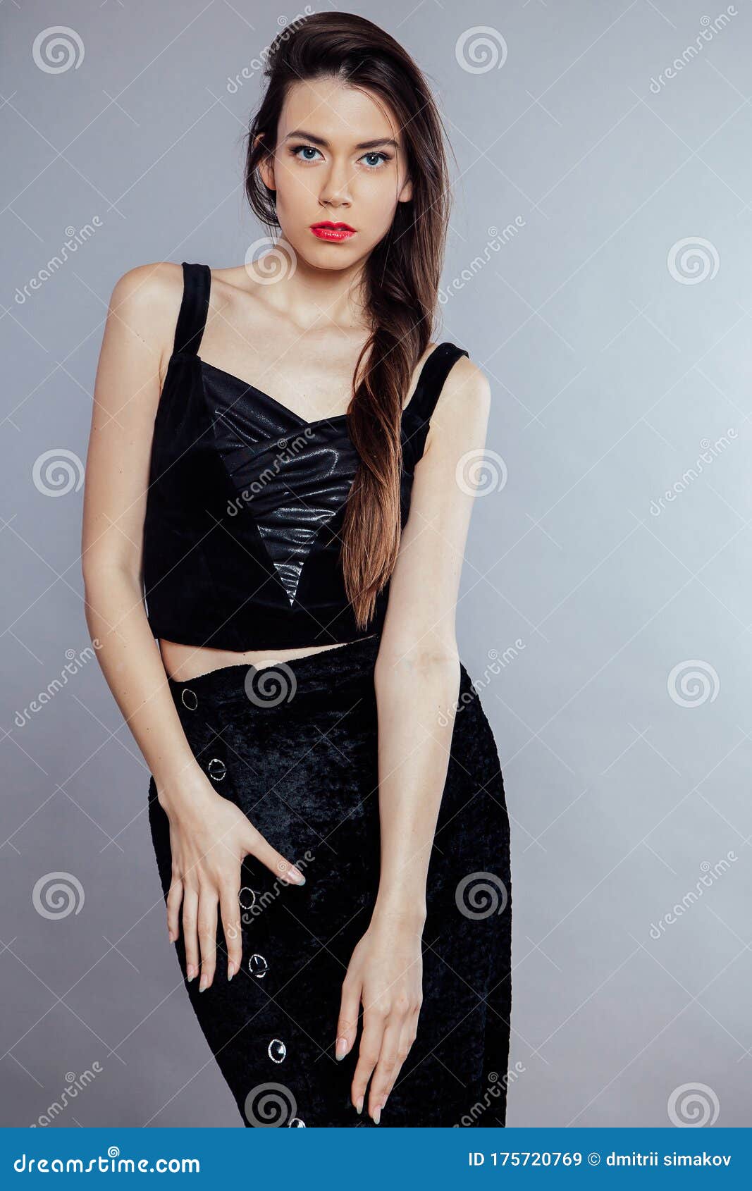 Nice Girl Model Posing in the Studio Stock Image - Image of accessories ...