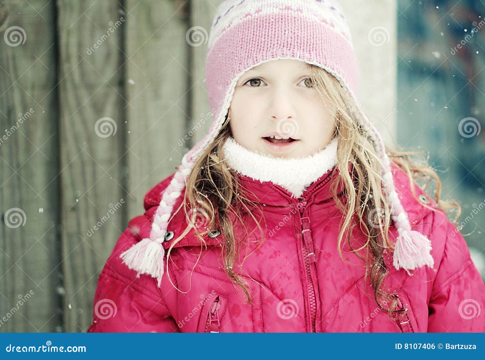 Nice girl s face stock photo. Image of snow, cute, childhood - 8107406