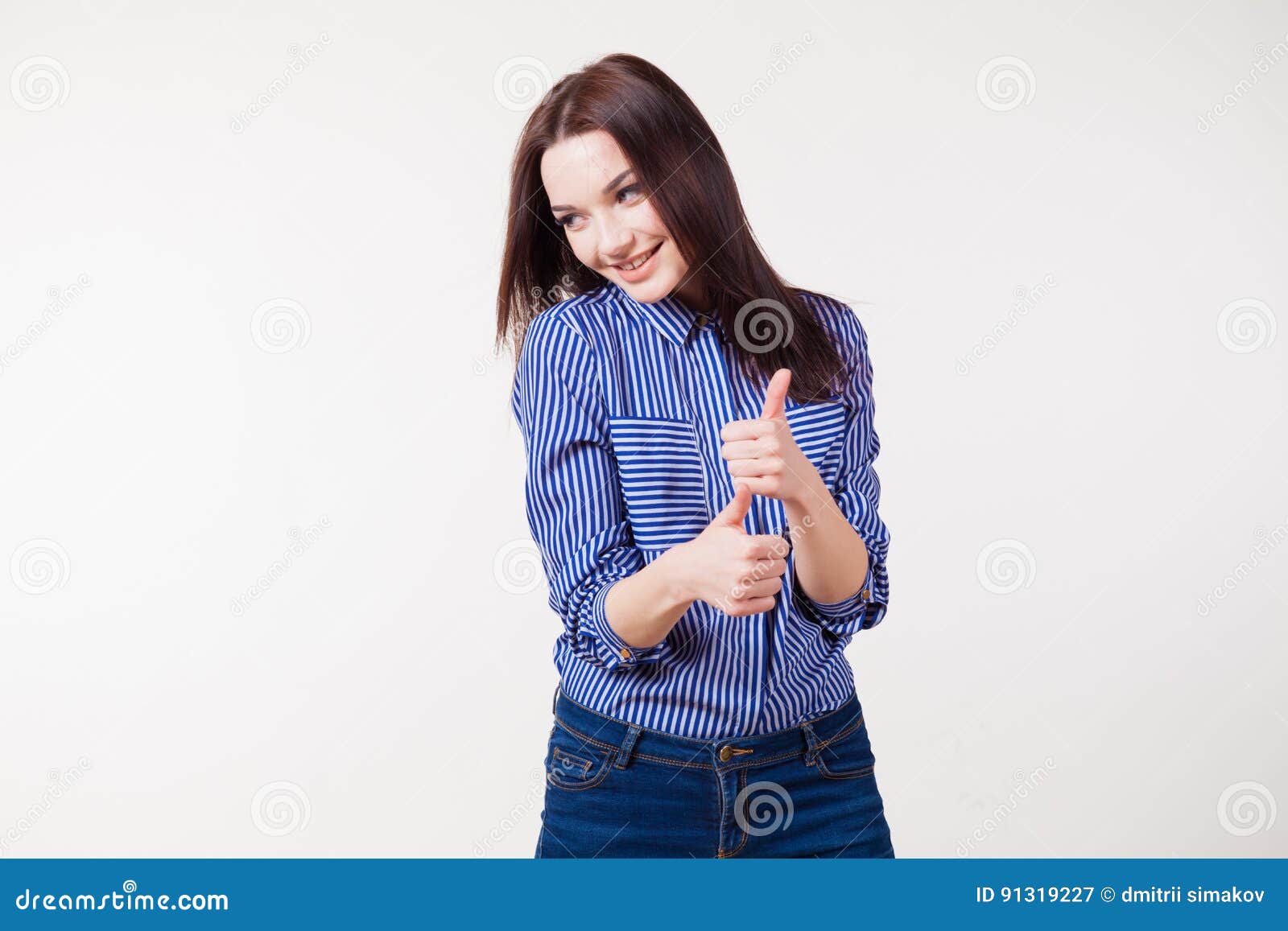 Nice Girl Shows Up Good Finger Stock Image - Image of confirm, finger ...