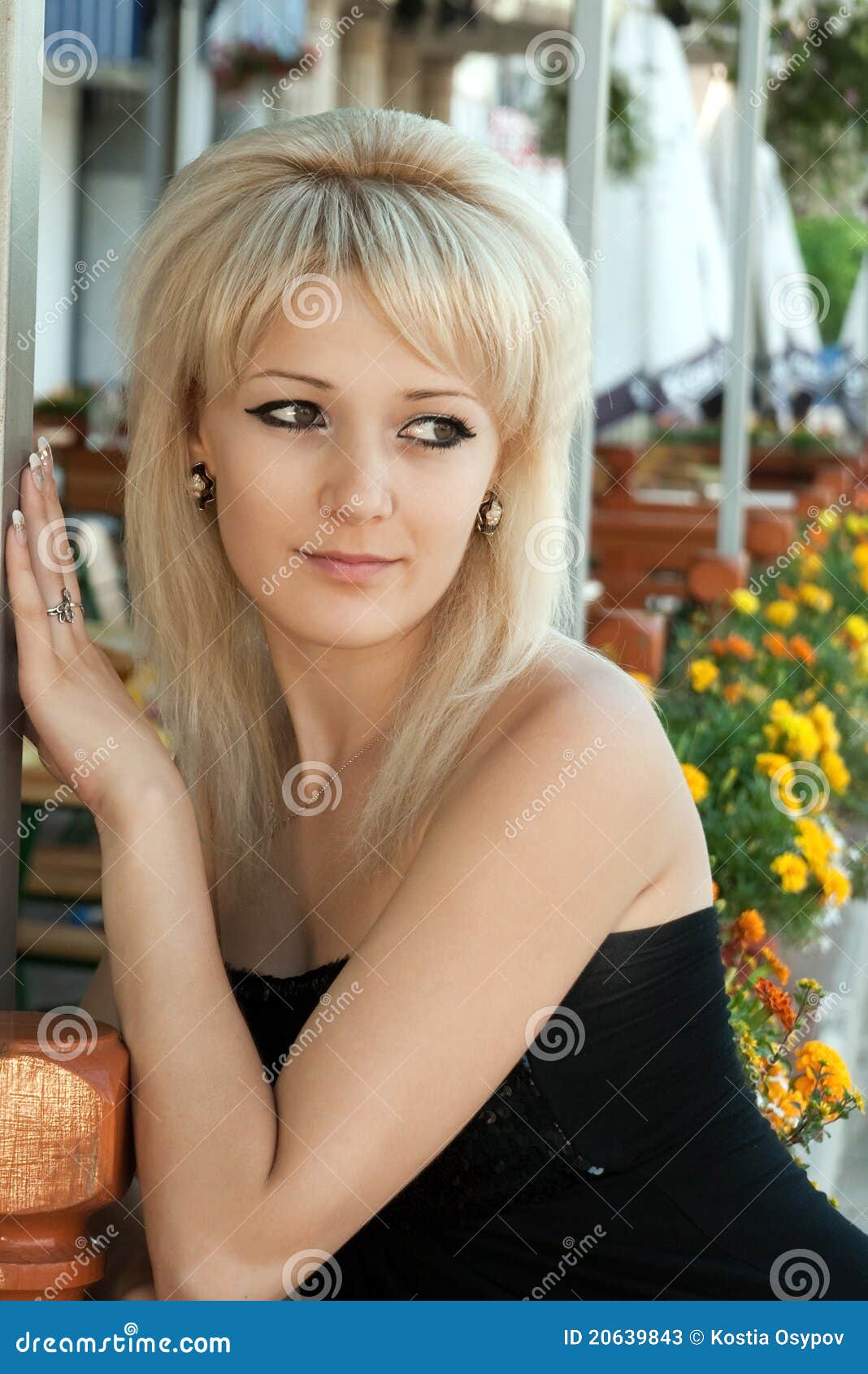 Nice girl waiting for stock image. Image of melancholy - 20639843