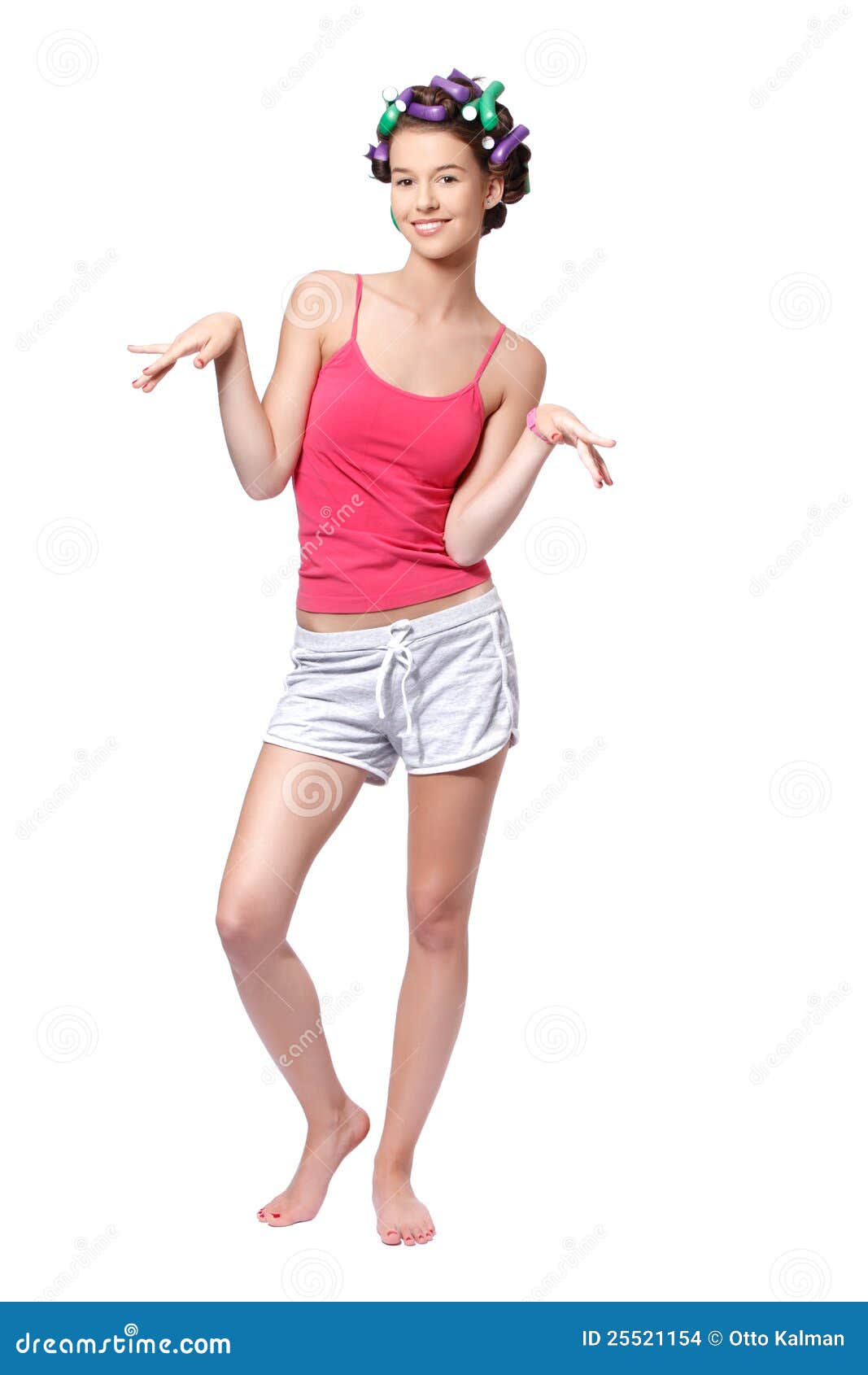 Nice Girl Waiting Her Nails To Dry Stock Photo - Image of long, cute ...