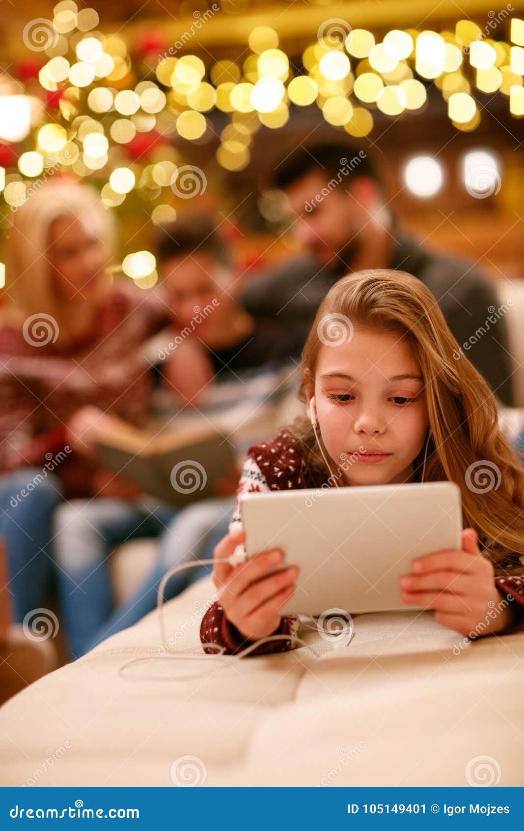 Girl Watching Movie from Tablet Stock Image - Image of interesting ...