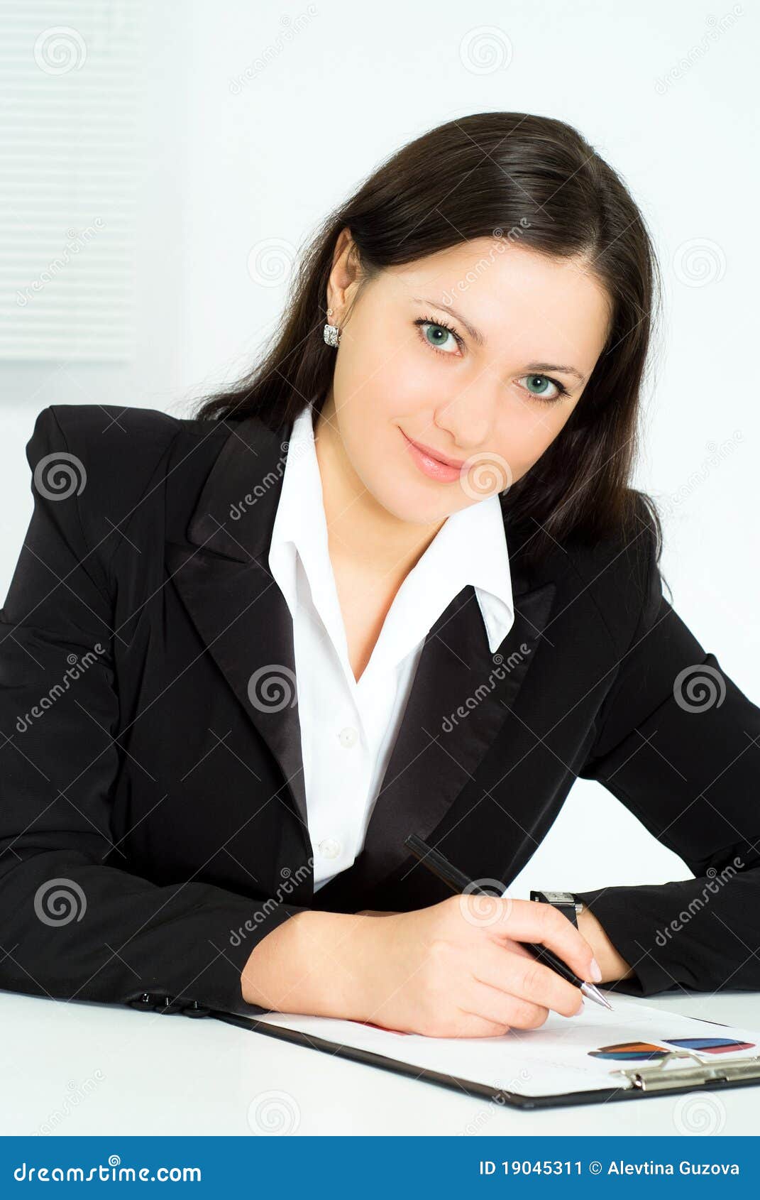 Nice Girl Working in the Office Stock Image - Image of adult, isolated ...