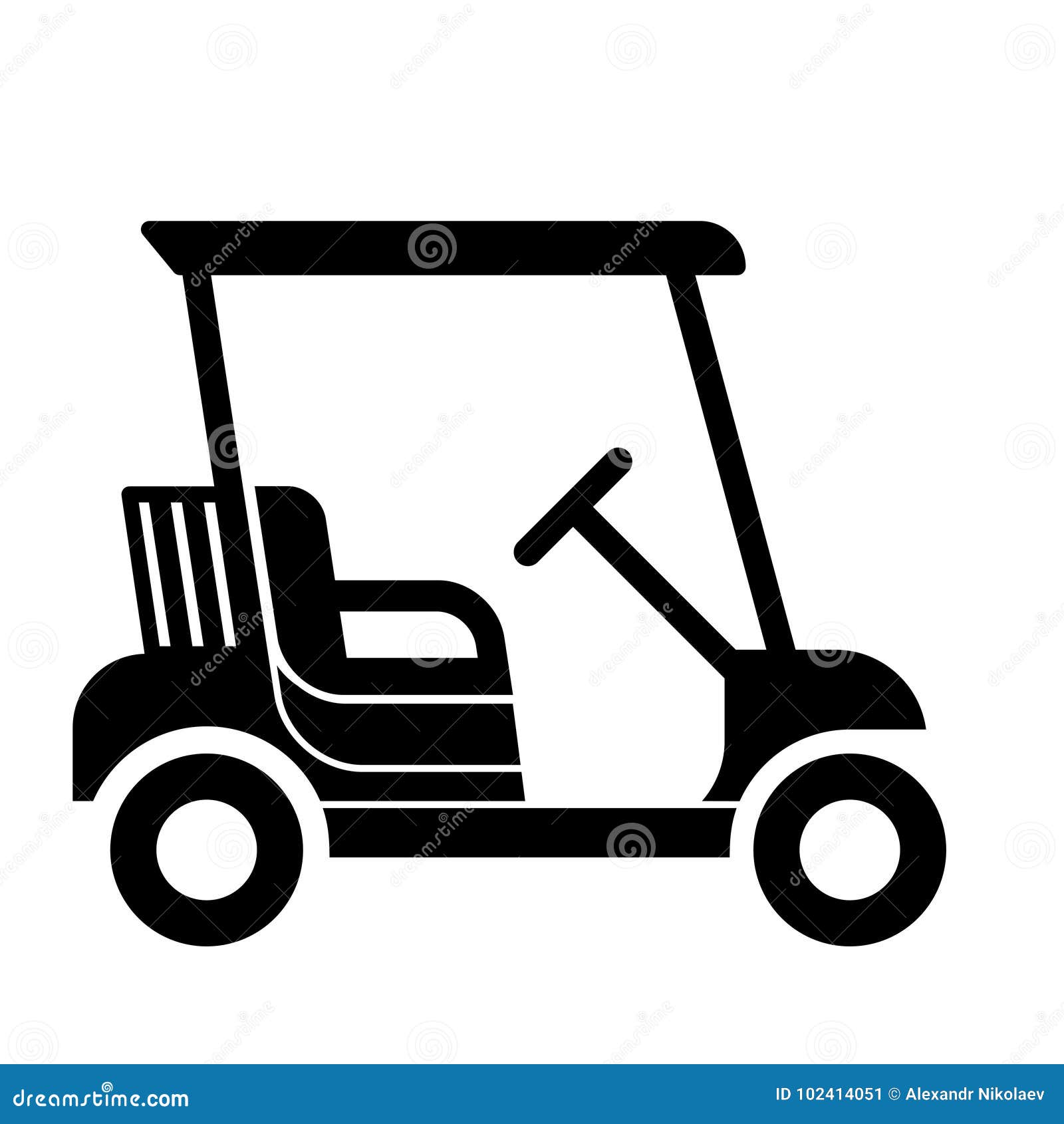 Nice Golf Cart Icon Flat Vector Design Stock Vector - Illustration of ...