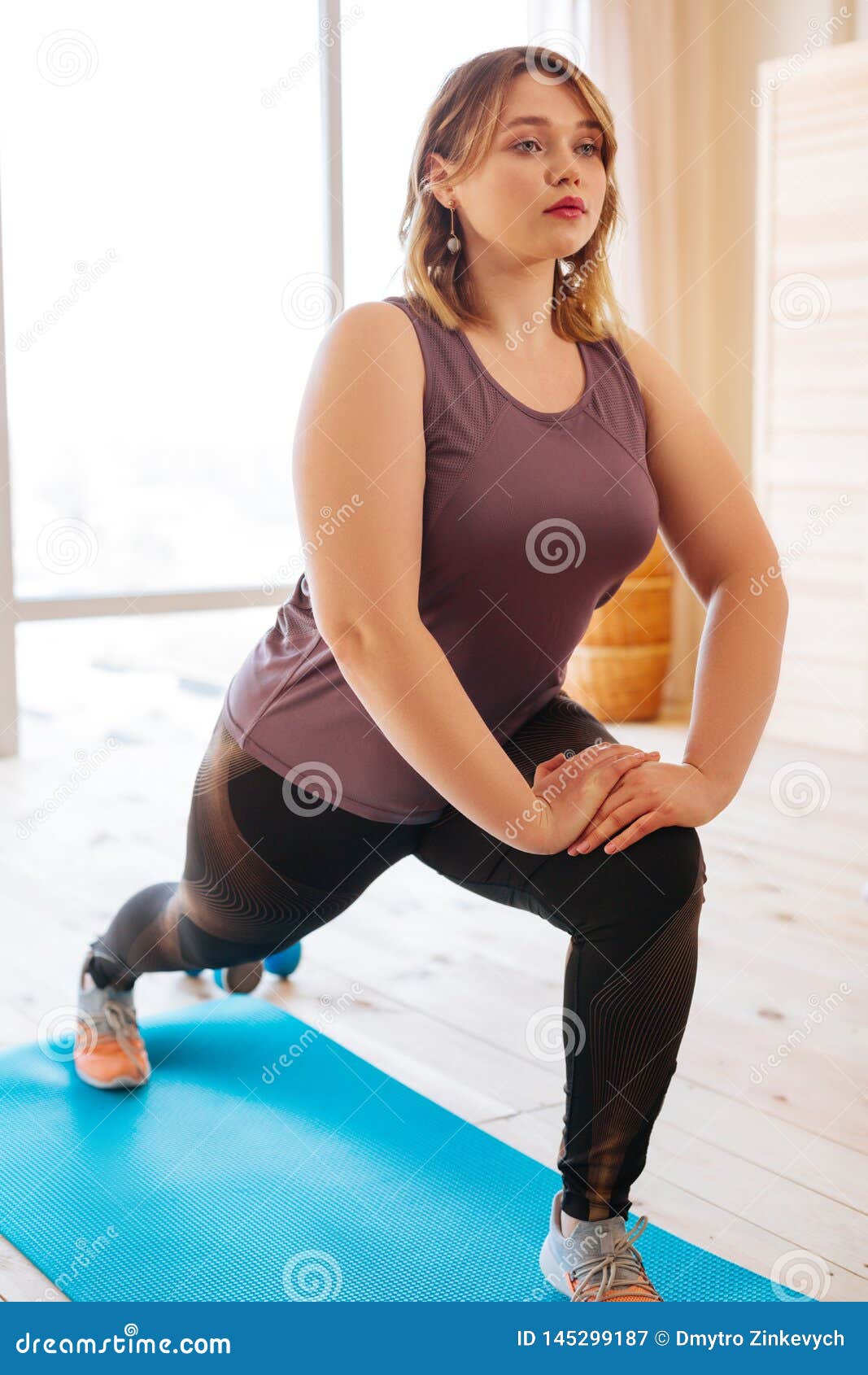 Nice Good Looking Woman Working on Her Body Stock Image - Image of home ...