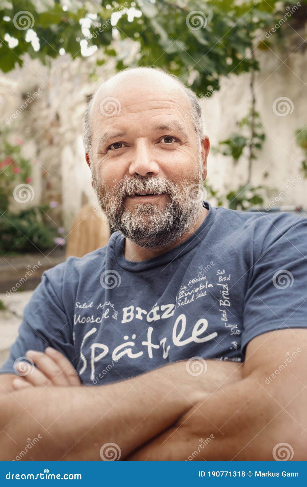 Nice Guy Bearded Male Man Portrait in the Backyard Stock Photo - Image ...