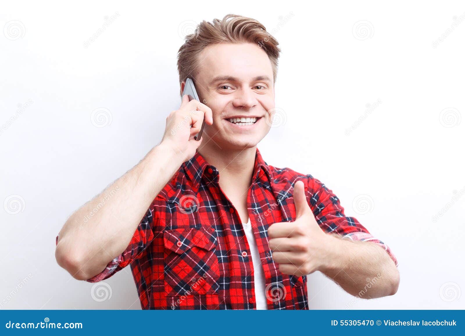 Nice Guy Talking on the Mobile Phone Stock Photo - Image of relaxed ...