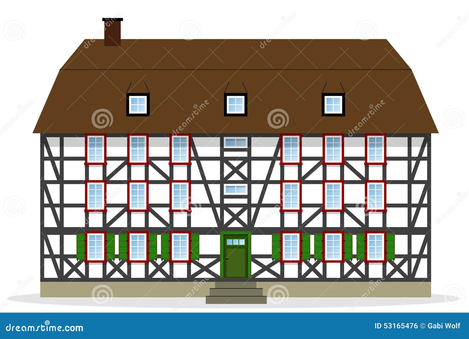 Nice half-timbered house stock vector. Illustration of graphic - 53165476