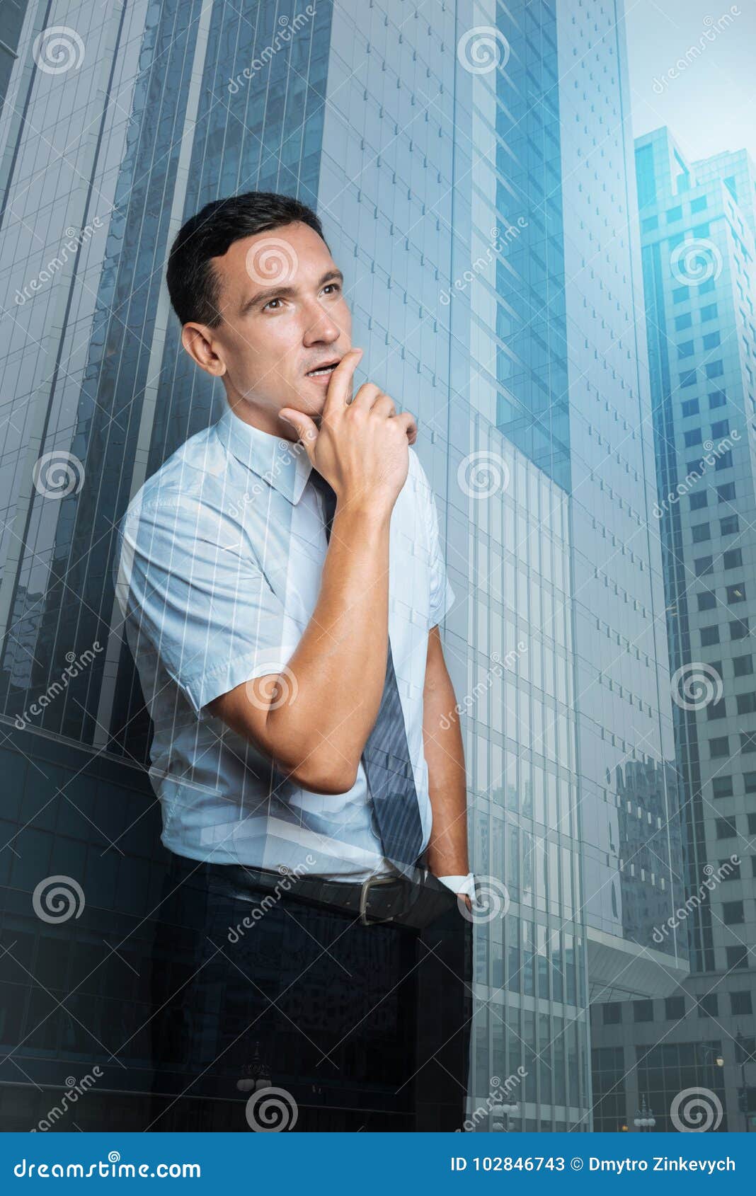 Nice Handsome Man Having a Thoughtful Look Stock Image - Image of ...