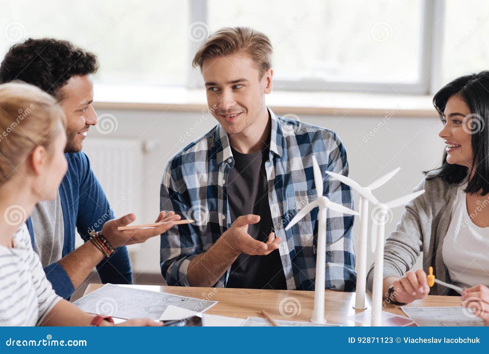 Nice Handsome Men Having a Conversation Stock Image - Image of ecology ...