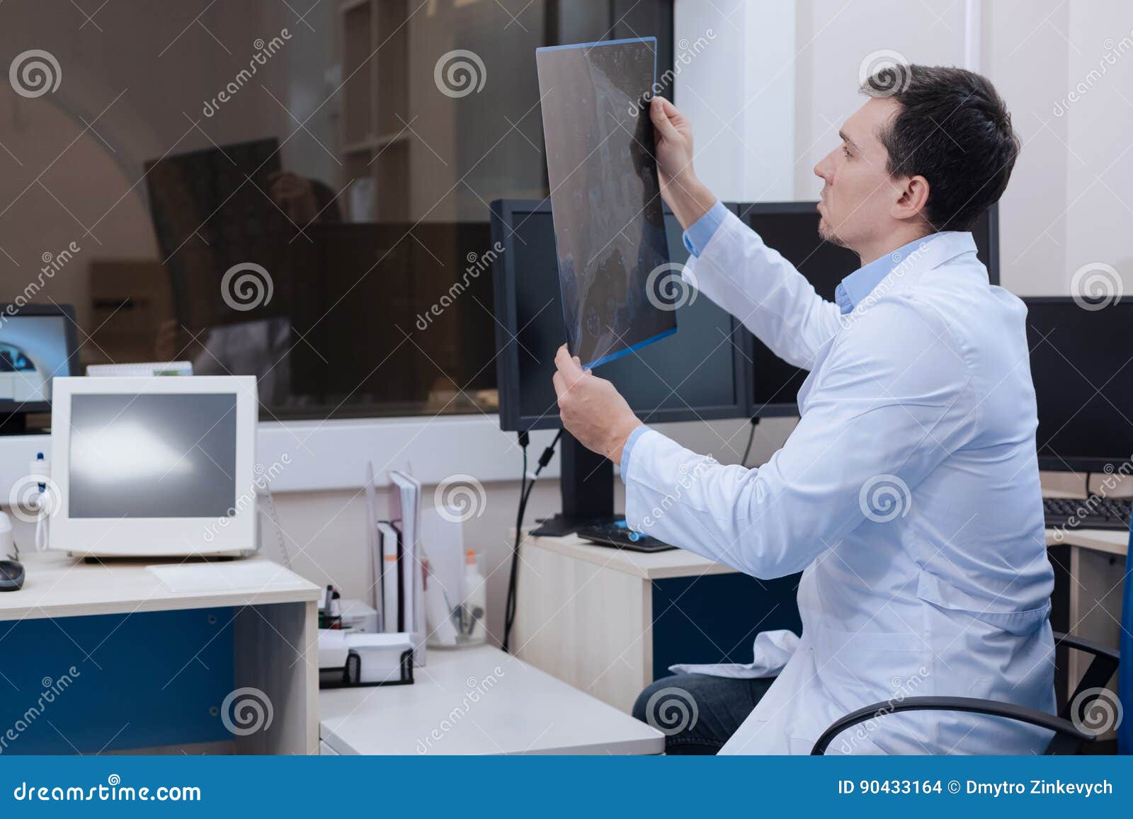 Nice Handsome Radiologist Sitting in the Chair Stock Photo - Image of ...