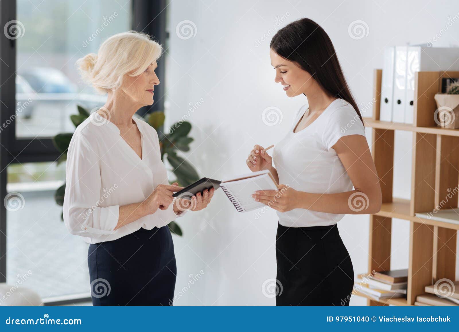 Nice Hard Working Colleagues Standing Together Stock Photo - Image of ...