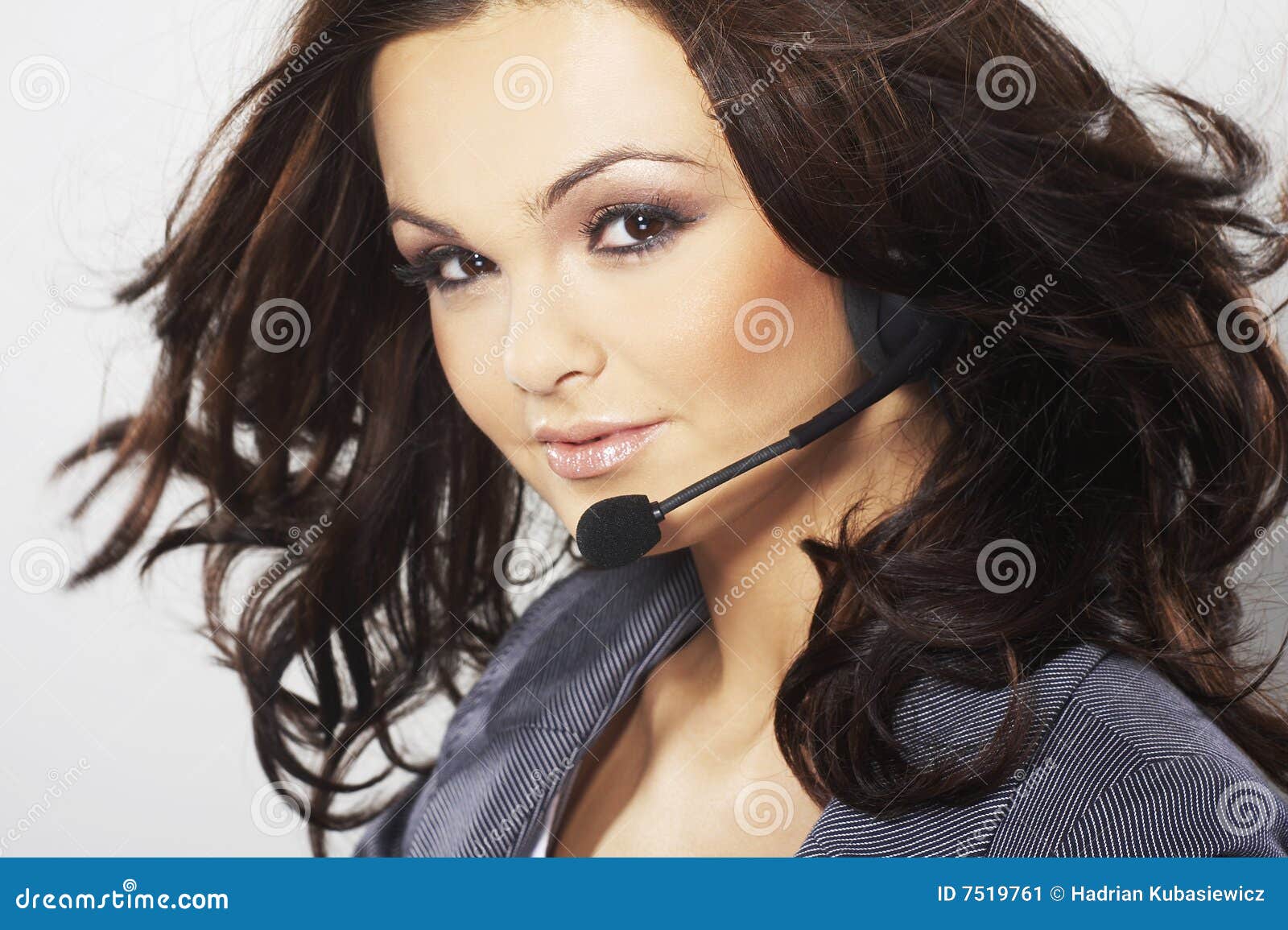 Nice hotline operator stock image. Image of headphones - 7519761