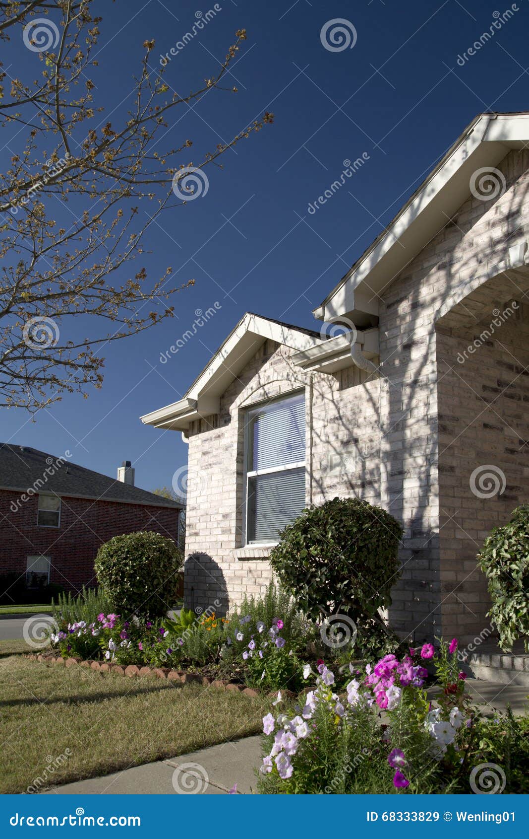 Nice House with Spring Garden Stock Image - Image of ground, homes ...