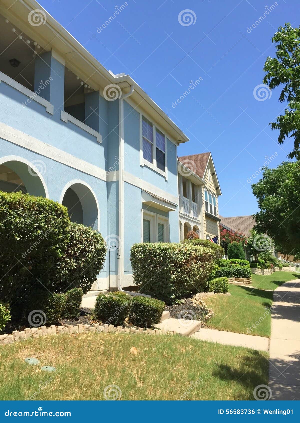 Nice Houses in Friendly Community Stock Photo - Image of color, front ...