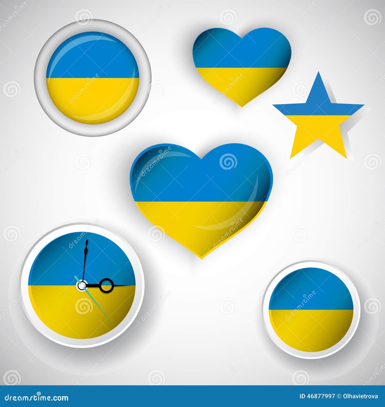 Nice Icons Set of Ukrainian Flag Stock Vector - Illustration of ...