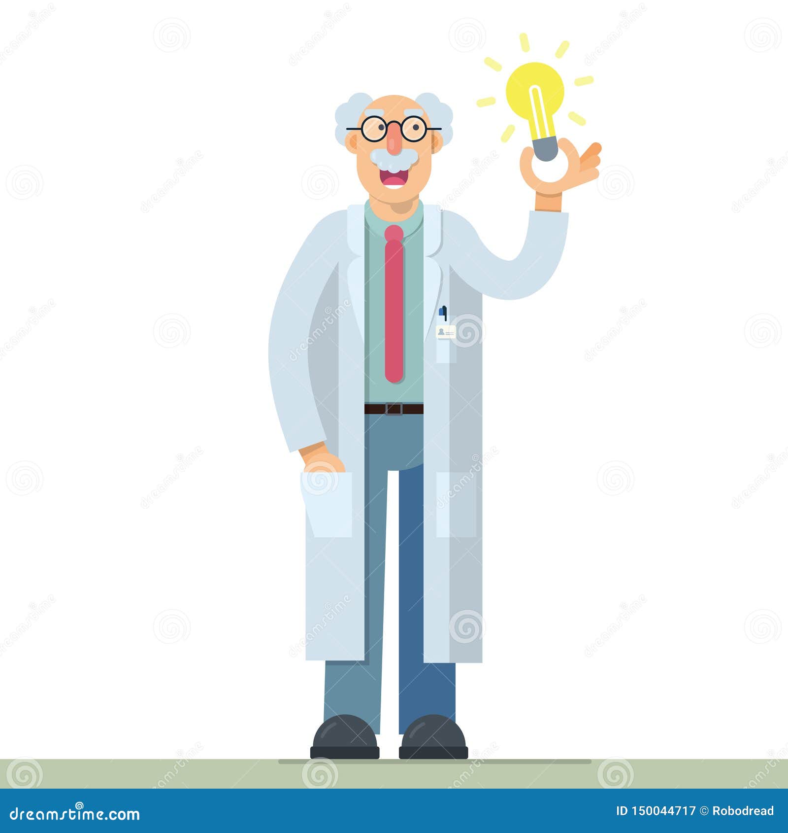 Smiling Inventor And His Three-wheeled Vehicle. Cartoon Vector ...