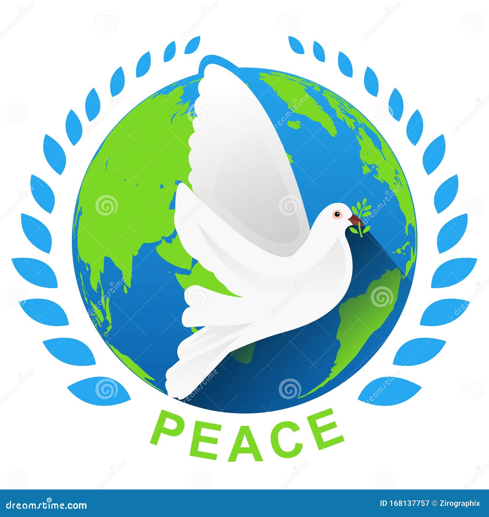 Peace Earth Vector Art Design Stock Vector - Illustration of holiday ...