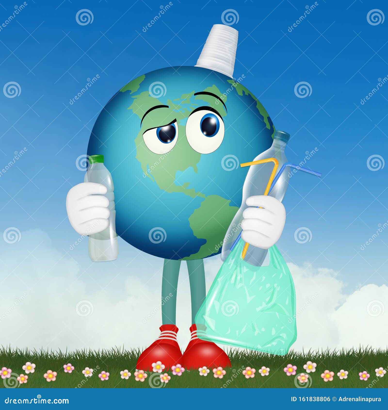 Illustration of the World without Plastic Stock Illustration ...