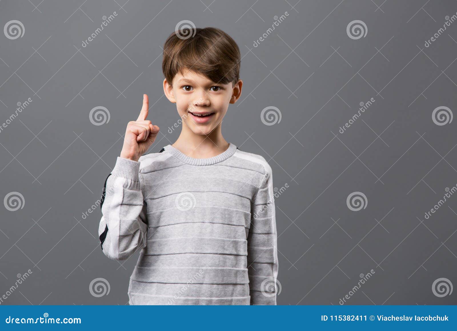 Nice Intelligent Boy Having an Idea Stock Image - Image of expression ...
