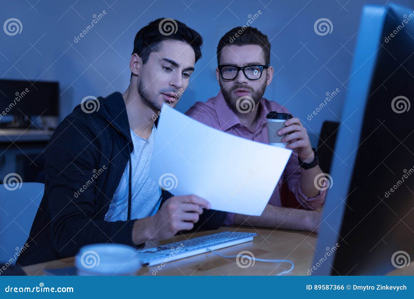 Nice Intelligent Programmers Discussing a Project Stock Photo - Image ...