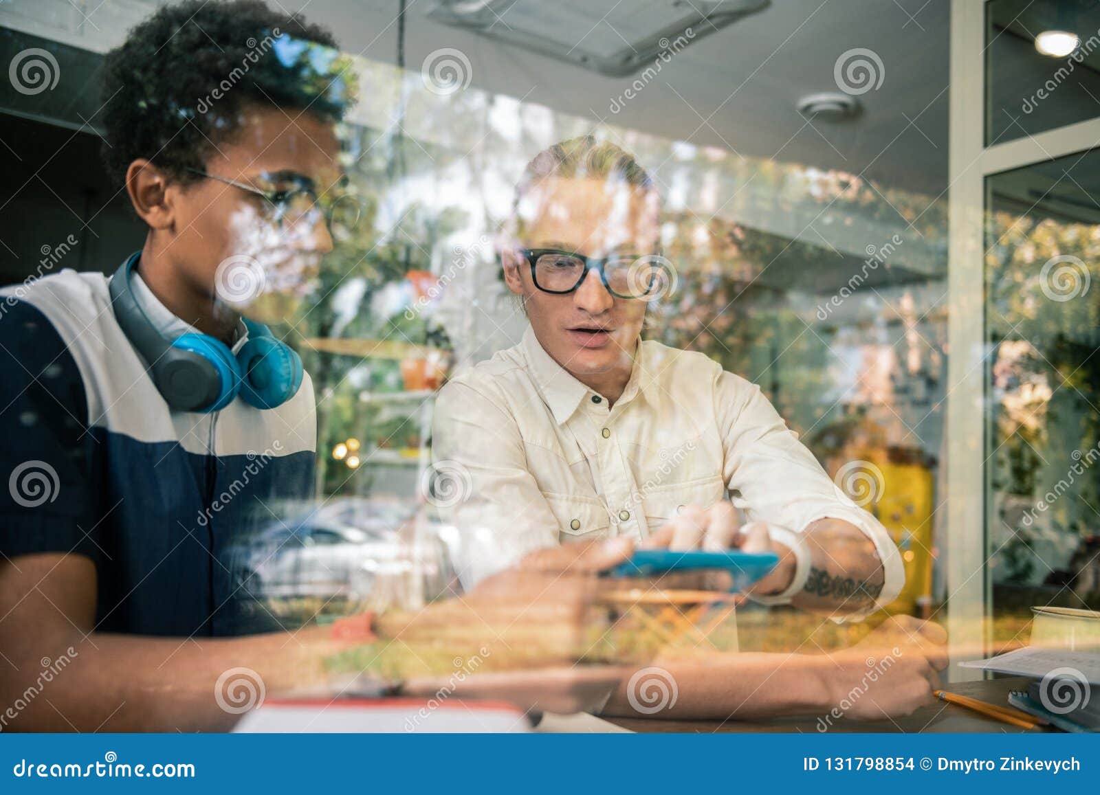 Nice Intelligent Teacher Explaining the Material Stock Photo - Image of ...