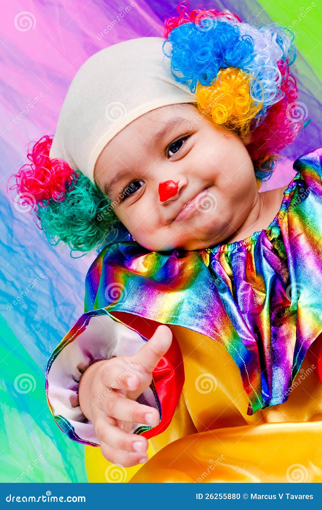 A Nice Kid Wearing Clown Clothes. Stock Photo - Image of nose ...