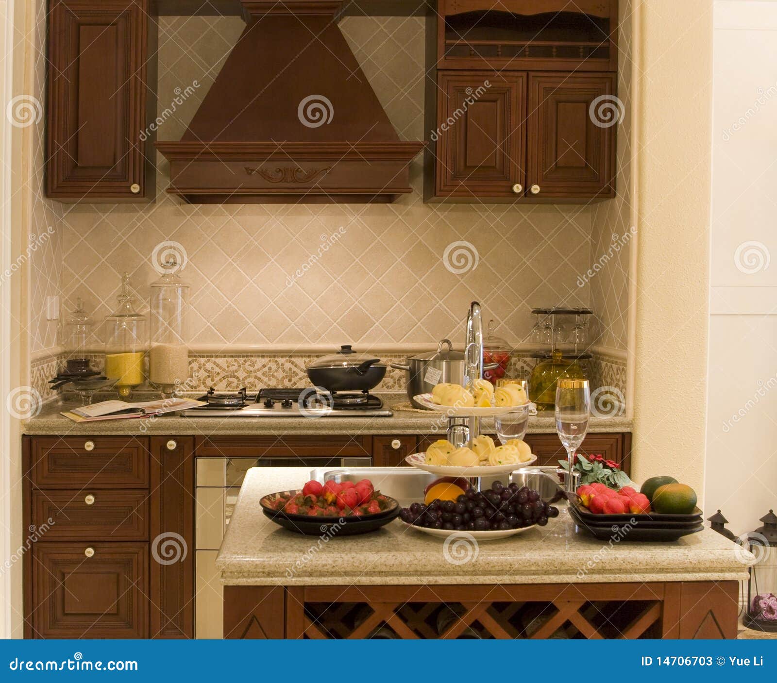 Nice kitchen stock image. Image of decor, room, brown - 14706703