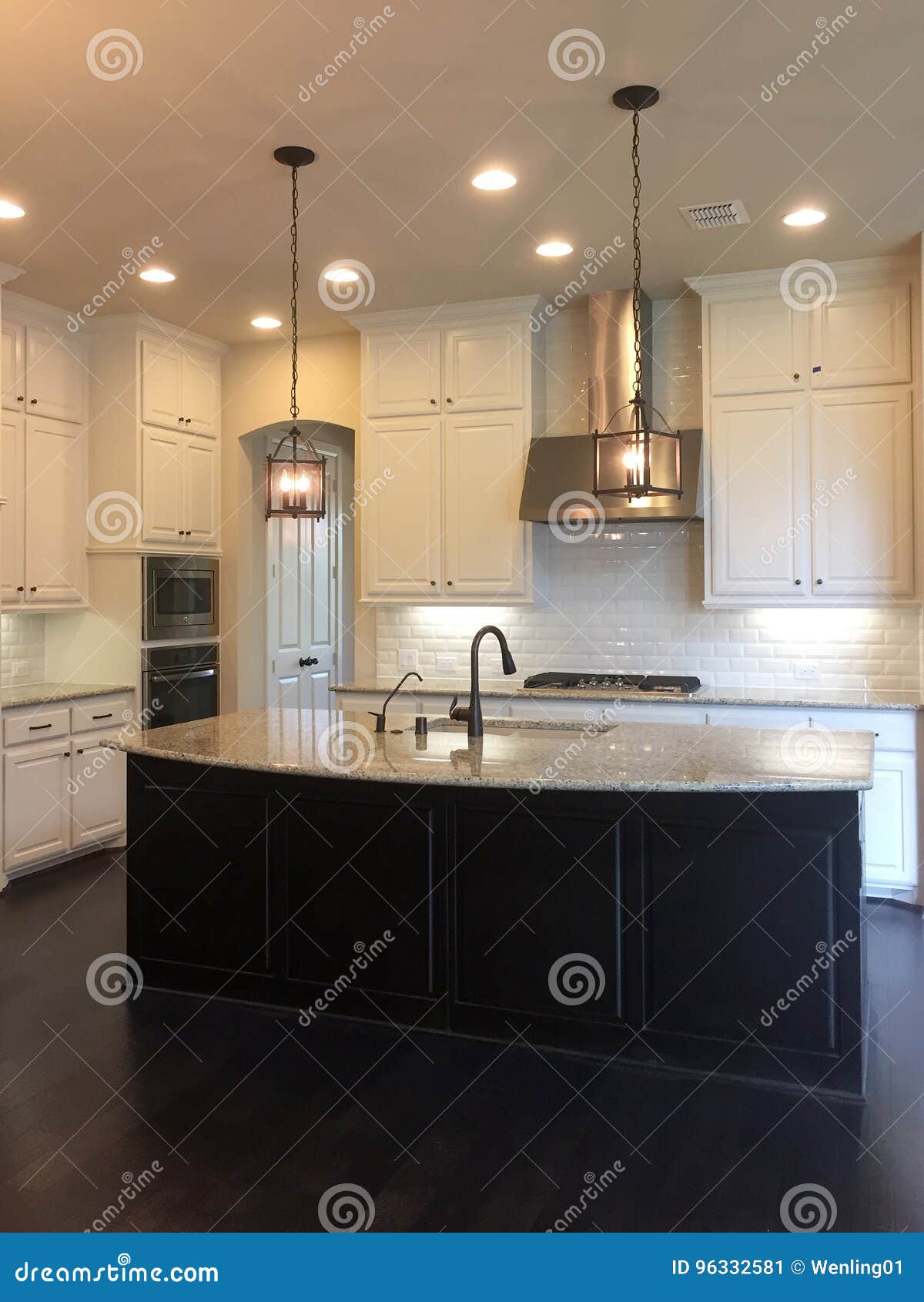 Nice Kitchen Design in a New Modern House Stock Image - Image of ...