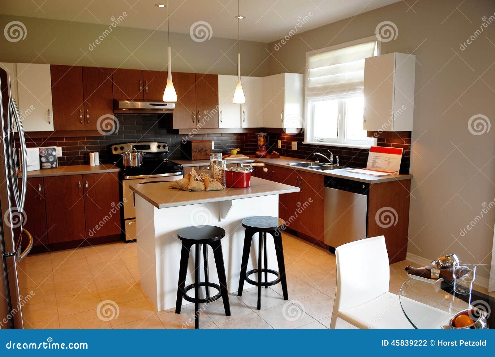 Nice Kitchen in a Model House, 1. Stock Photo - Image of furnished ...