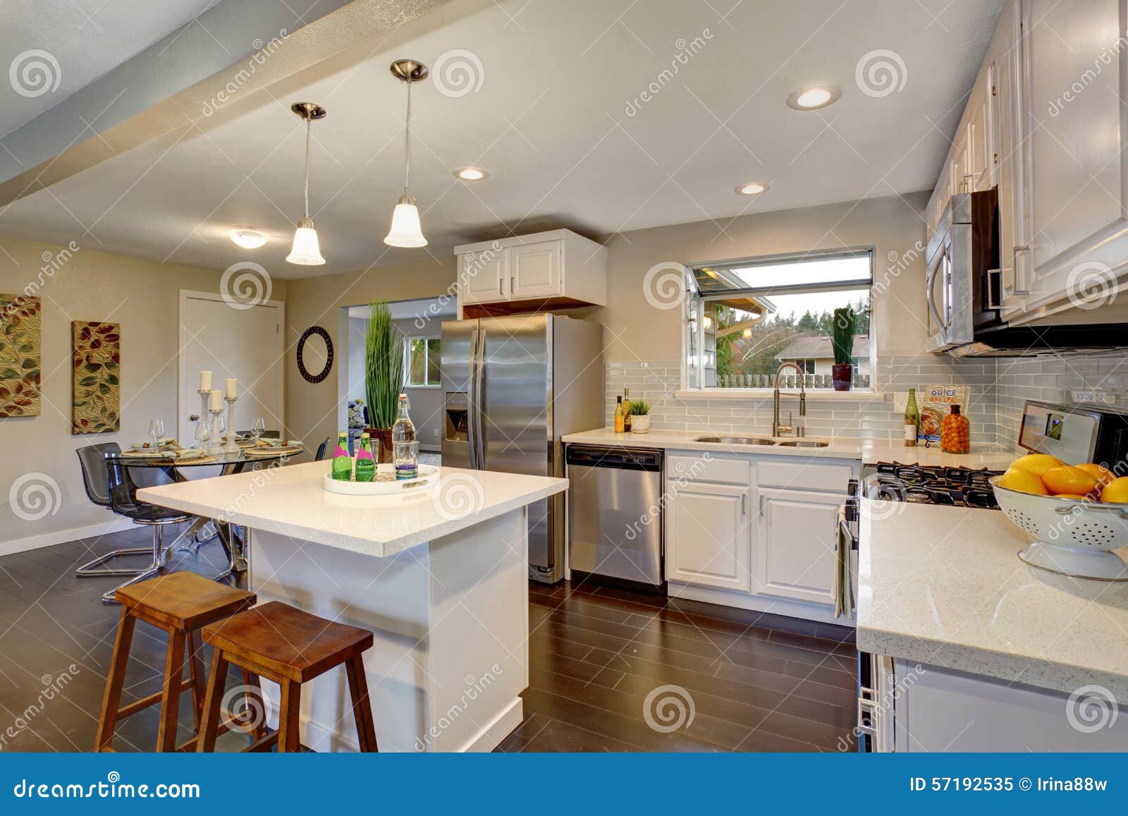 Nice Kitchen in Modern Home. Stock Image - Image of flat, elegant: 57192535