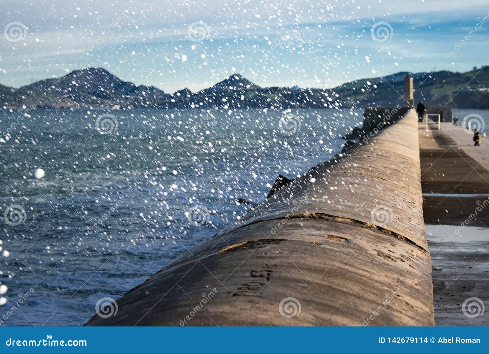 Waves Breaking on the Wall, Castro Urdiales Stock Photo - Image of nice ...