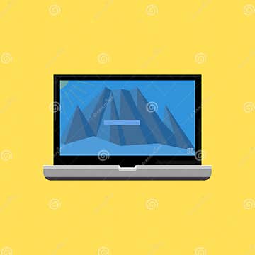 Computers, Nice Screen Landscape Vector Drawing of a Laptop Computer ...