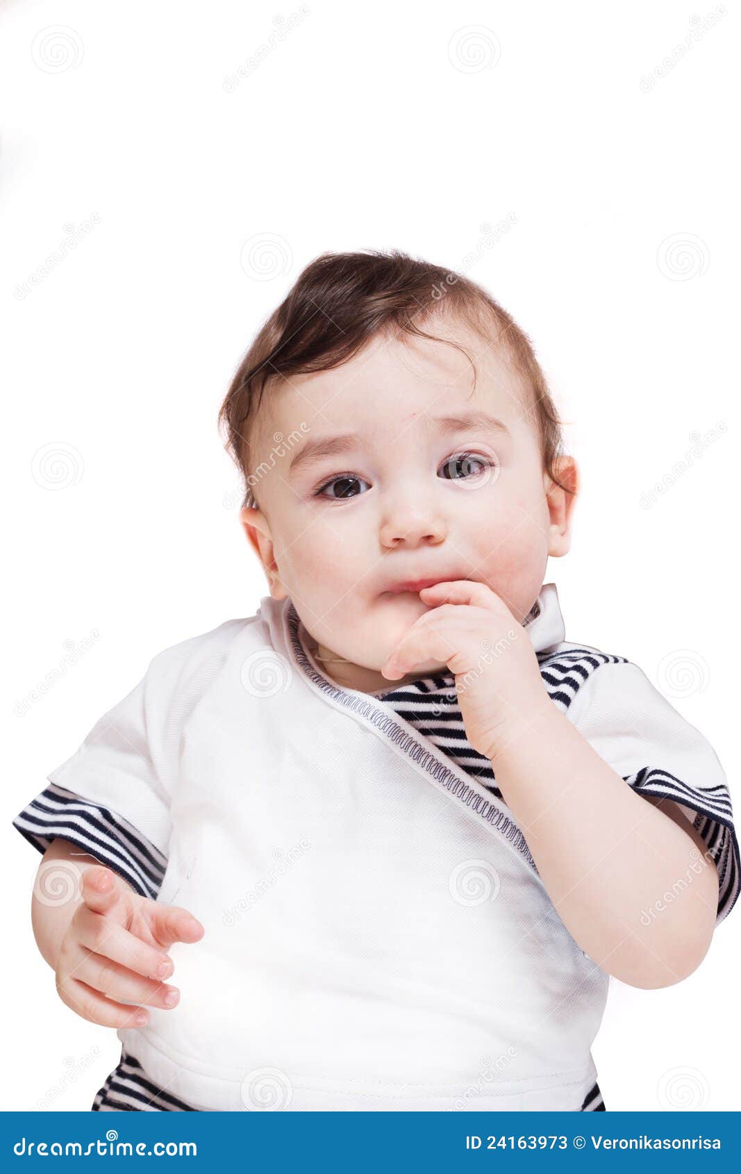 Nice Little Child Isolated on White Background Stock Image - Image of ...