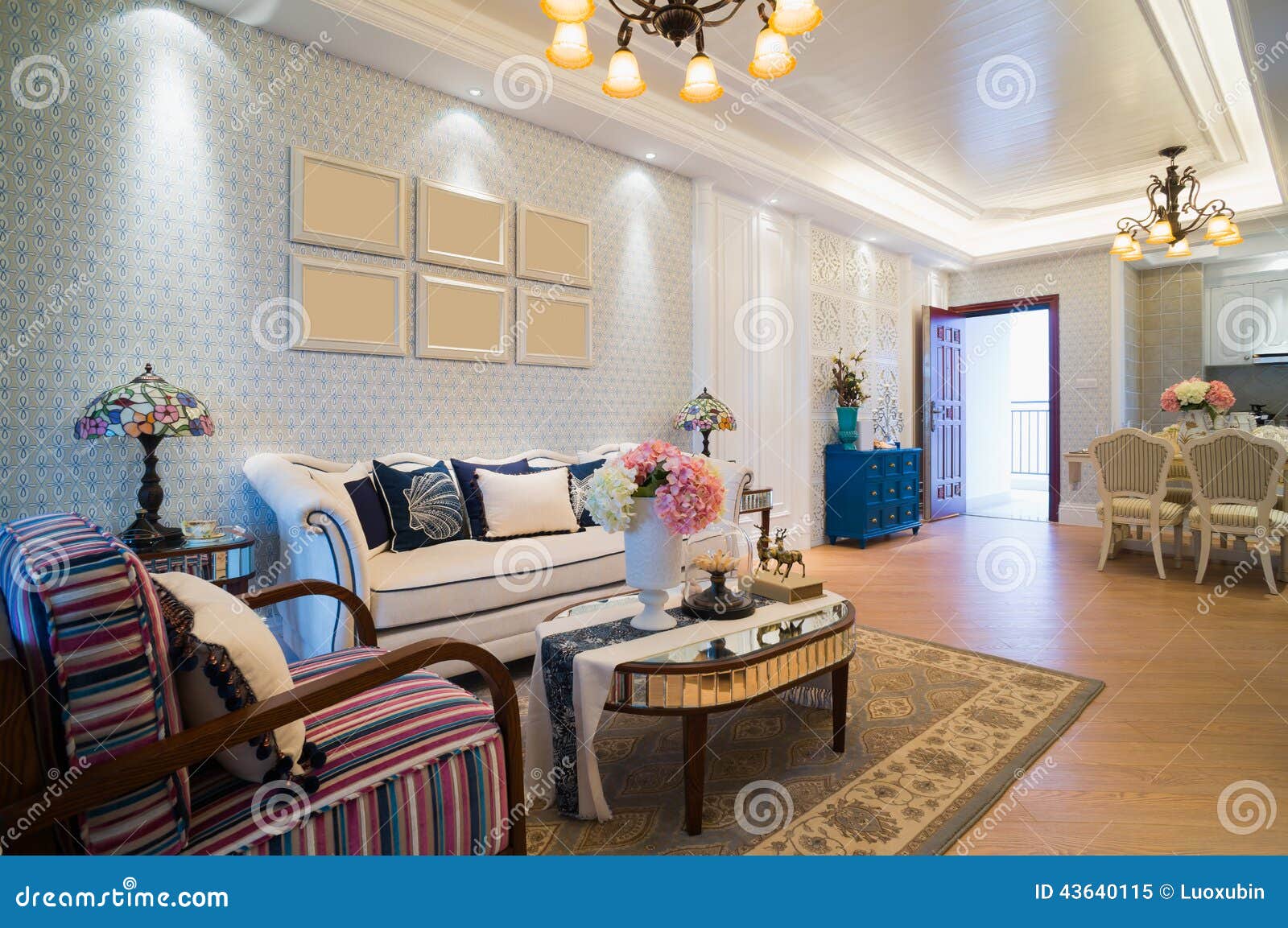 Nice living room stock image. Image of indoor, wallpaper - 43640115