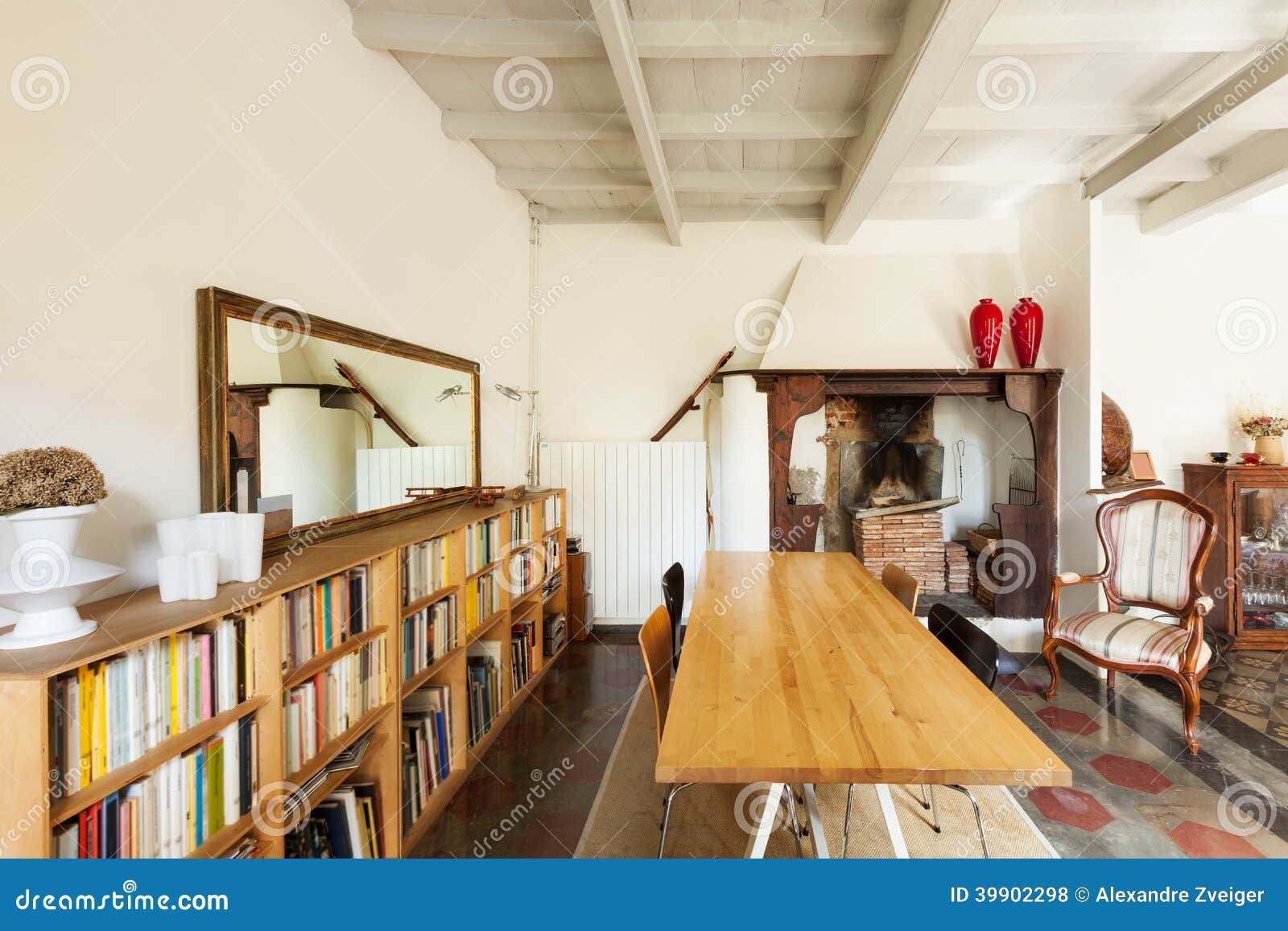 Nice loft, interior stock photo. Image of fireplace, furniture - 39902298