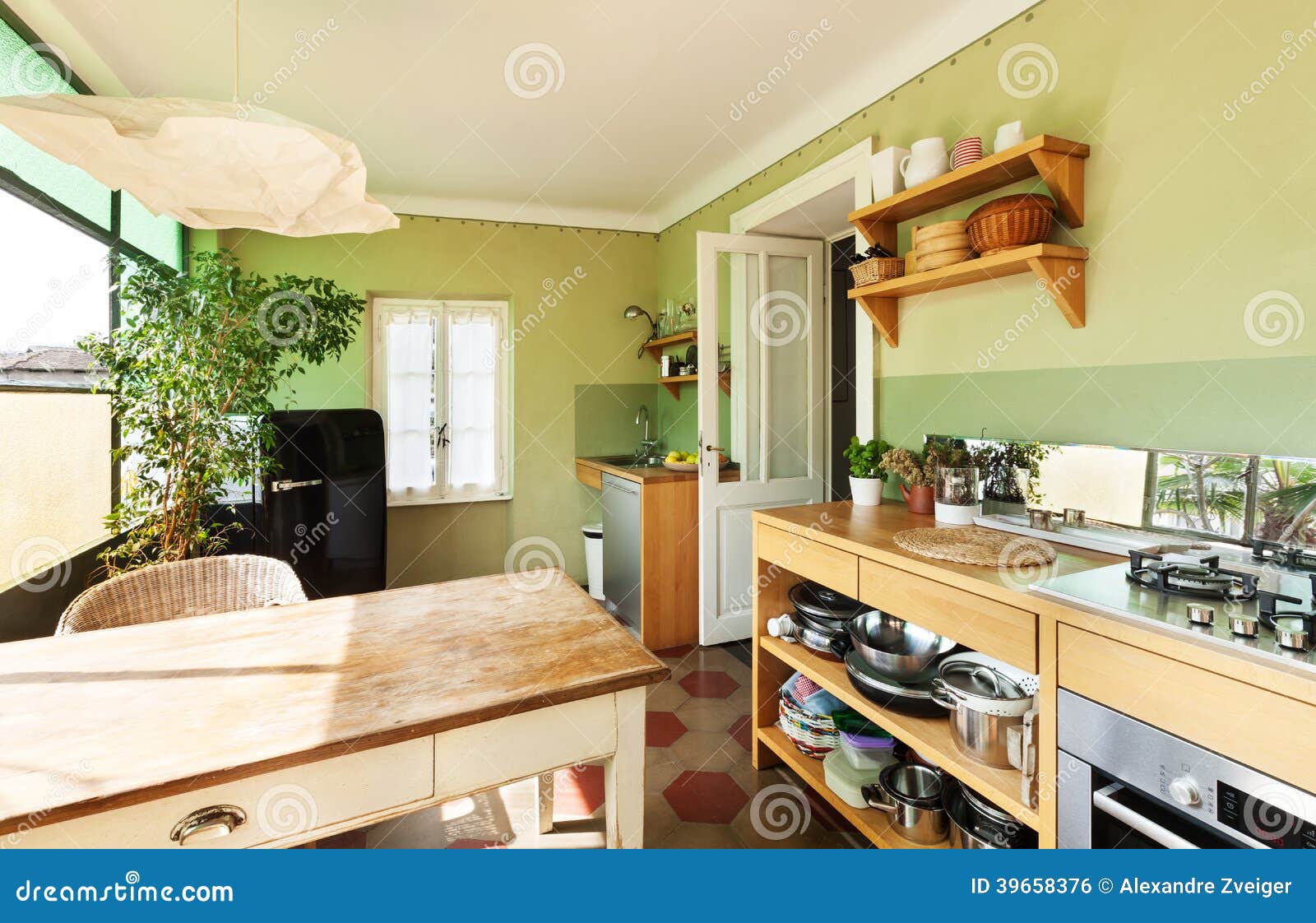 Nice loft, kitchen stock photo. Image of domestic, room - 39658376