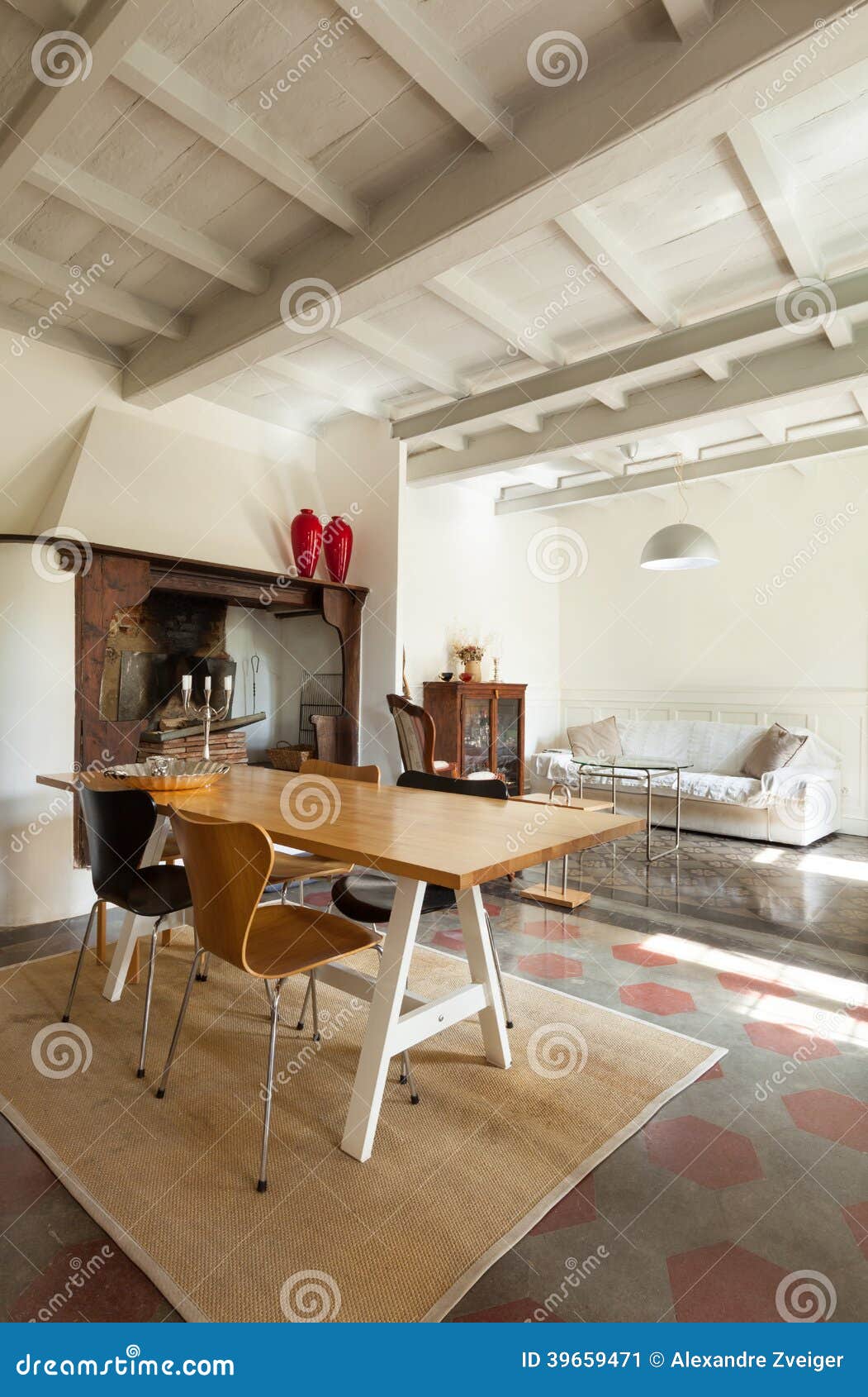 Nice loft, living room stock image. Image of inside, interior - 39659471