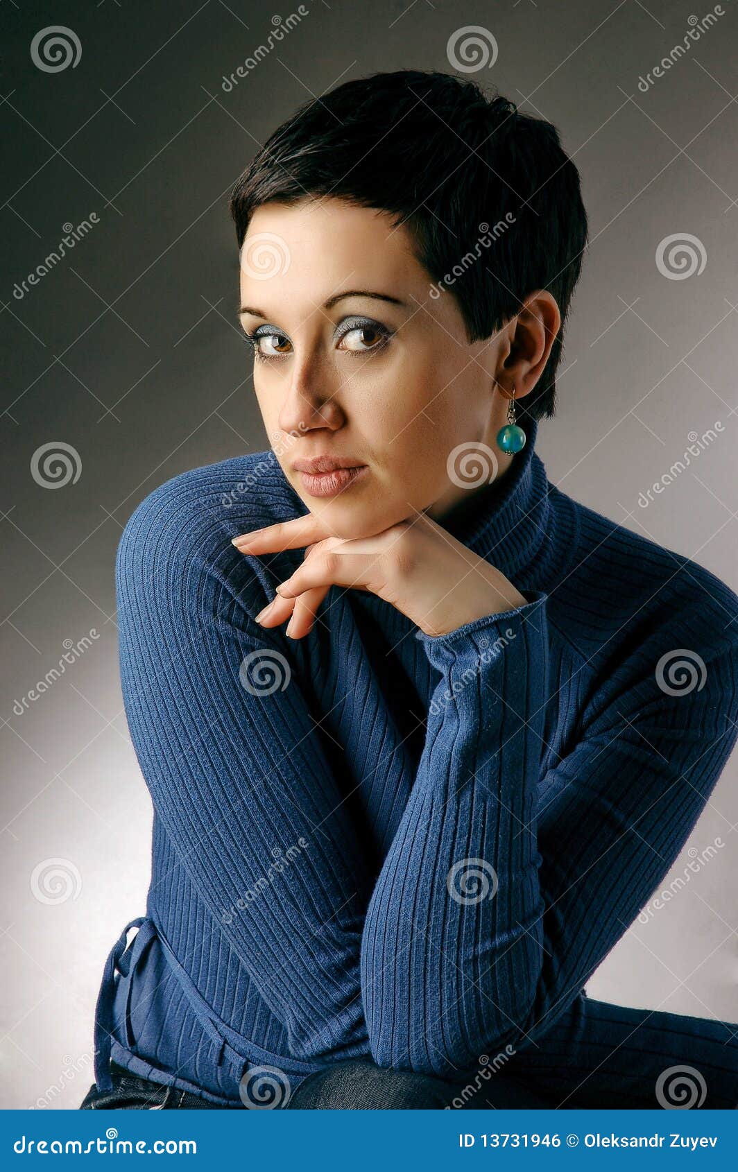 Nice looking women stock photo. Image of earing, blue - 13731946