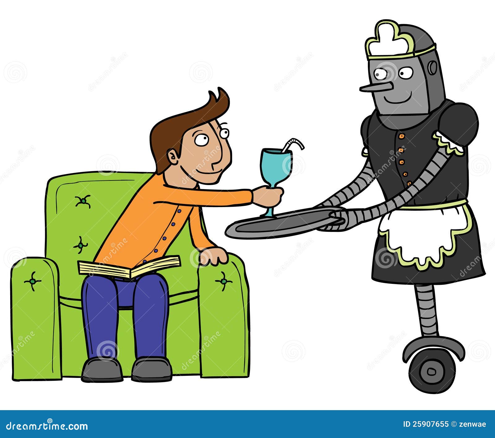 Robot Maid Vector Illustration | CartoonDealer.com #4057446