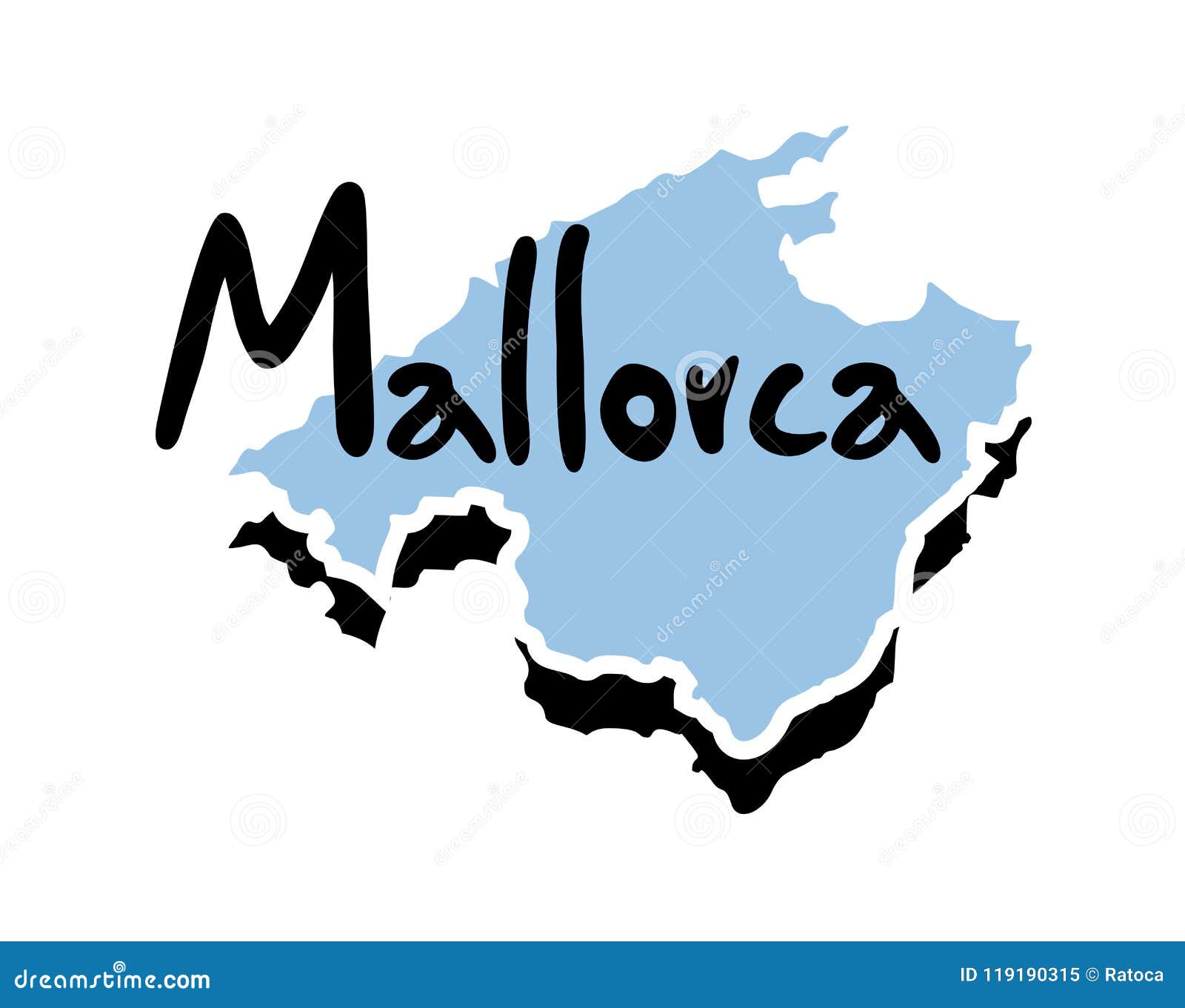 Nice Mallorca symbol stock vector. Illustration of blue - 119190315
