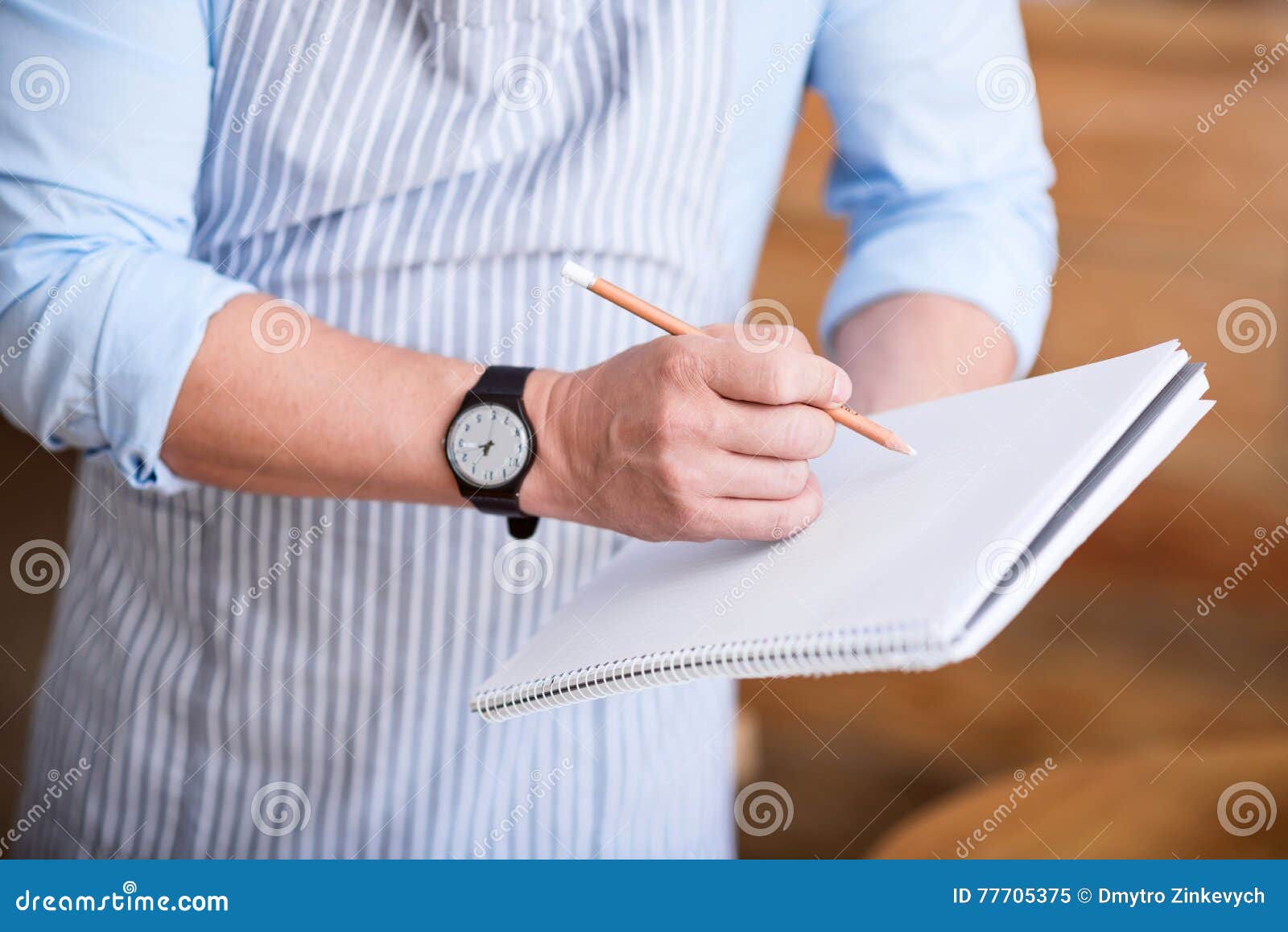 Nice Man Writing Something Down Stock Image - Image of person, hands ...