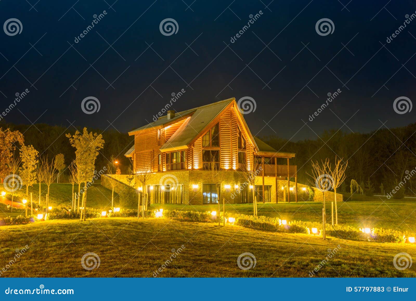 Nice Modern House during Evening Hours Stock Image - Image of estate ...