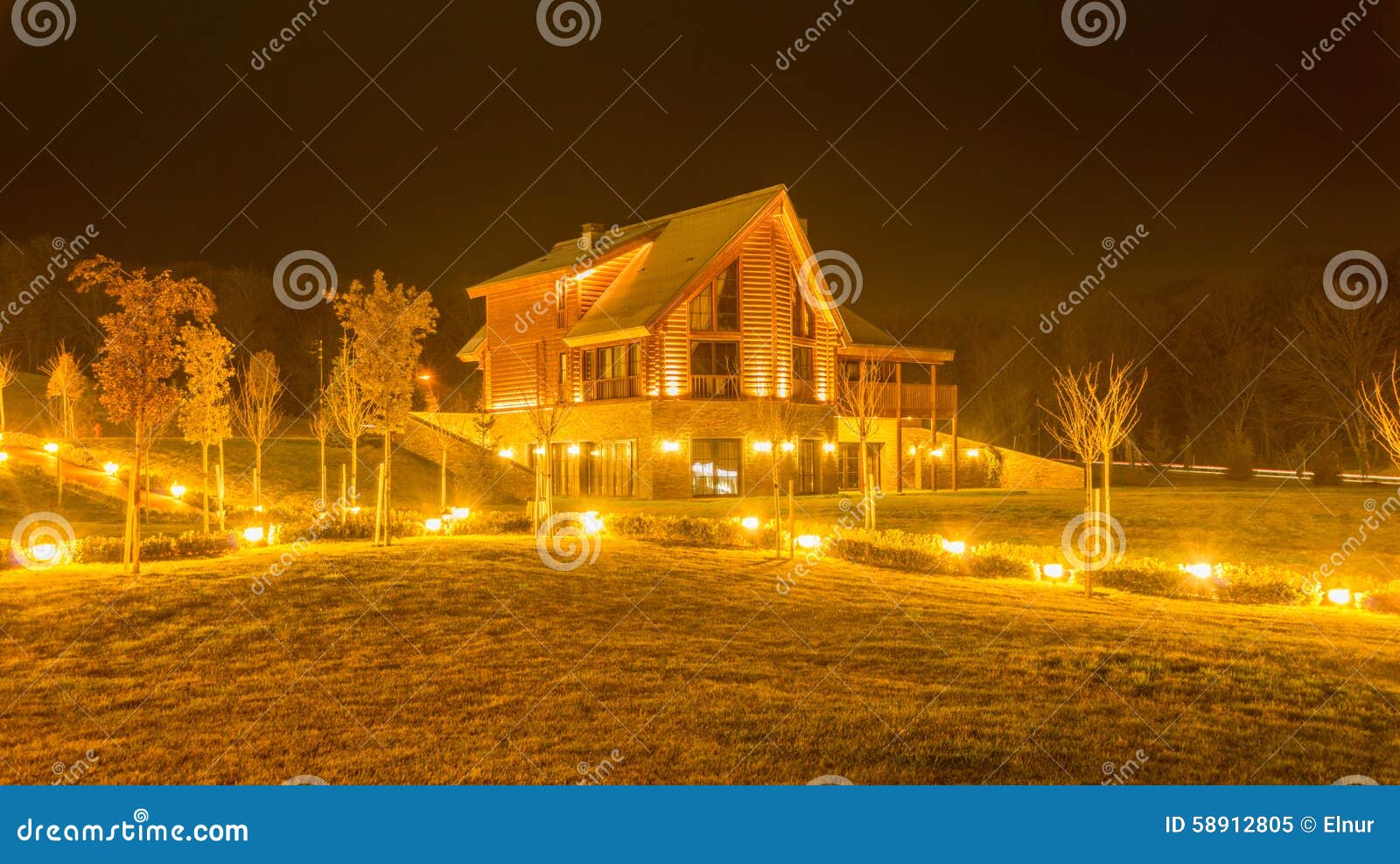 Nice Modern House during Evening Hours Stock Image - Image of modern ...