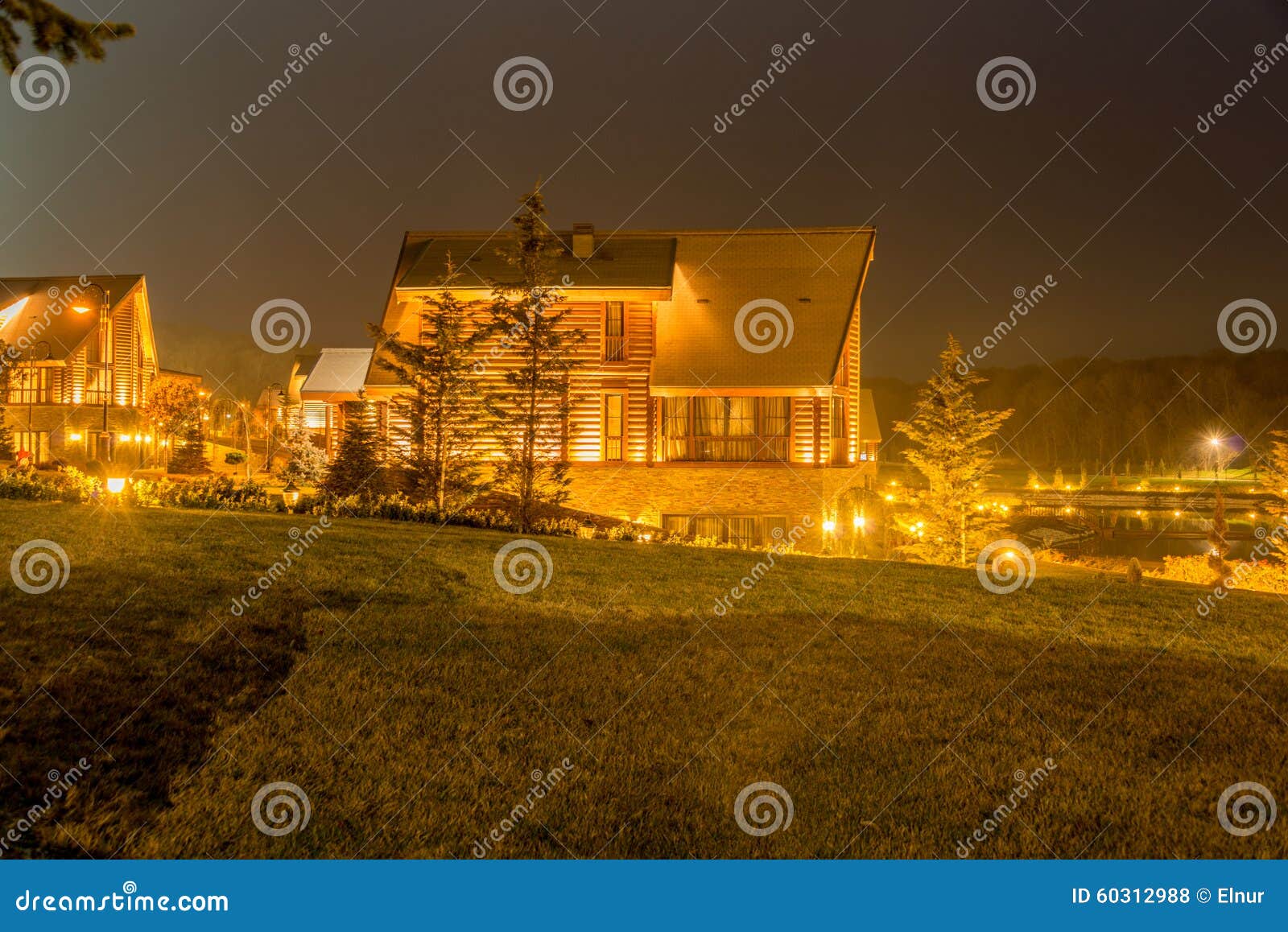 Nice Modern House during Evening Hours Stock Photo - Image of building ...
